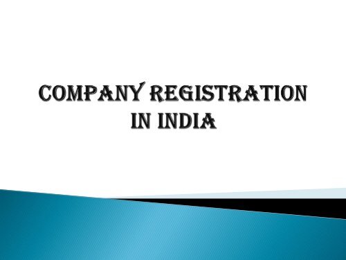 Company Registration in India