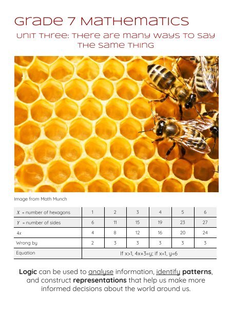 G7 U3 Algebra Patterns Sequences