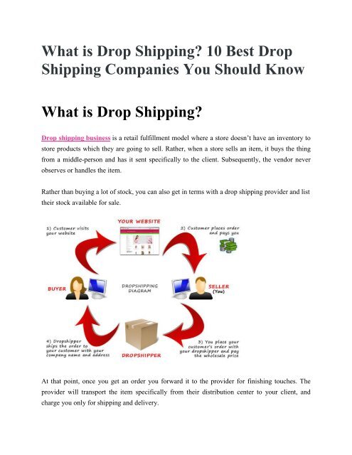 What is Drop Shipping 10 Best Drop Shipping Companies