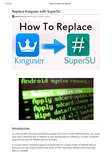 How to replace kinguser with SuperSU on Android