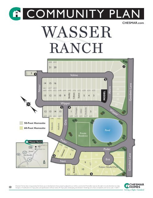 Wasser Ranch Floor Plans and Plat