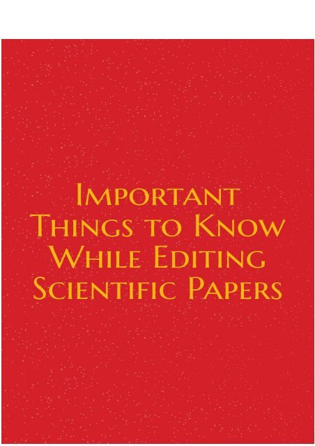 Important Things to Know While Editing Scientific Papers