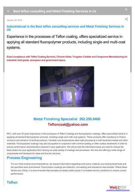 Teflon coating-teflon coating services