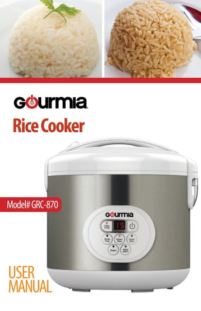 Gourmia GRC870 TenderRender Rice Cooker 20C