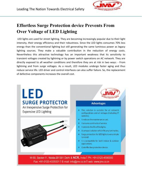 Effortless Surge Protection device Prevents From Over Voltage of LED ...