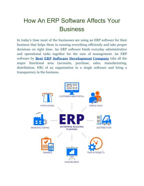 How An ERP Software Affects Your Business | FineSoft Technologies