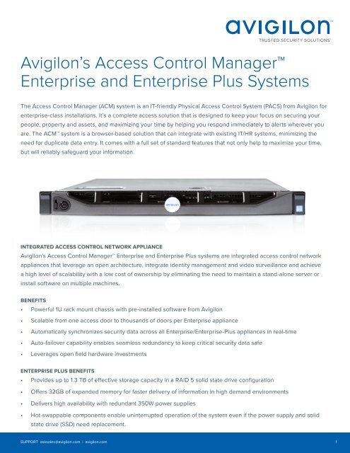 Avigilon ACM Enterprise Appliance