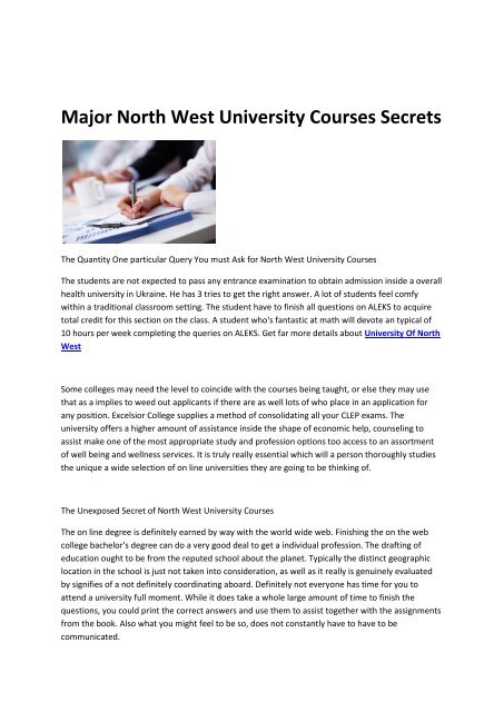 6 North West University Courses