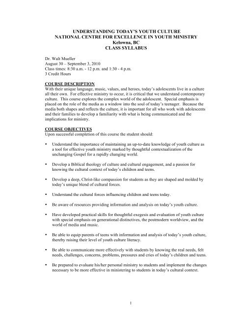 Understanding today's youth culture national - All About Youth