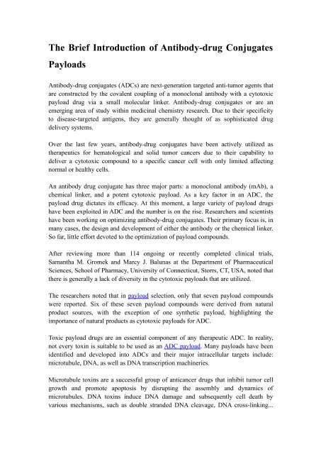 adc payload,payload,ADEPT antibody】The Brief Introduction of Antibody ...