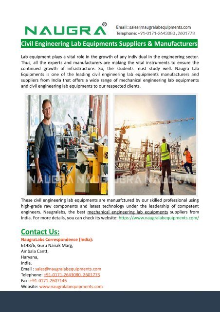 Civil Engineering Laboratory Equipments