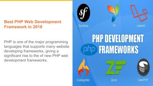 Best PHP Development Framework in 2018 Best PHP Development Framework in 2018