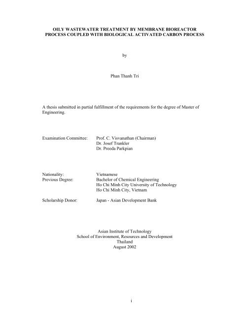 oily wastewater treatment by membrane bioreactor process