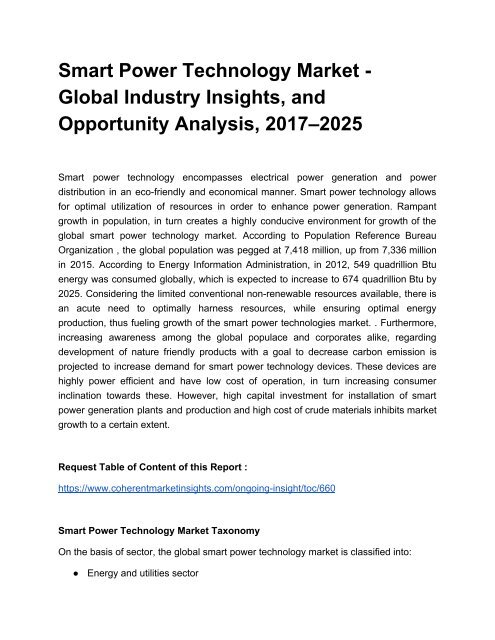 Smart Power Technology Market
