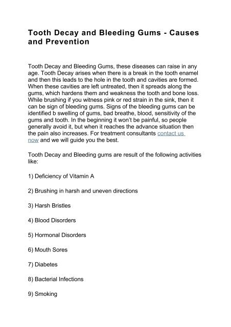 Tooth Decay and Bleeding Gums