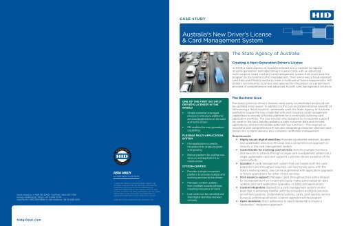 Australia's New Driver's License & Card Management ... - HID Global