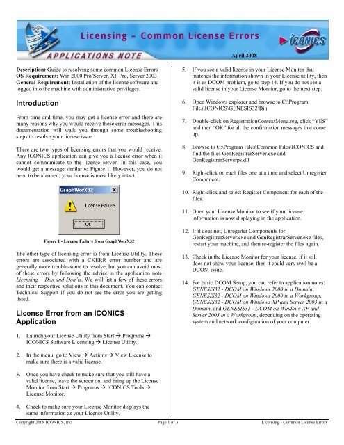 Licensing – Common License Errors - SupportWorX - Iconics
