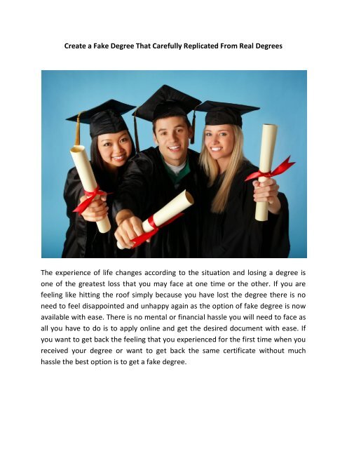 Create a Fake Degree That Carefully Replicated From Real Degrees