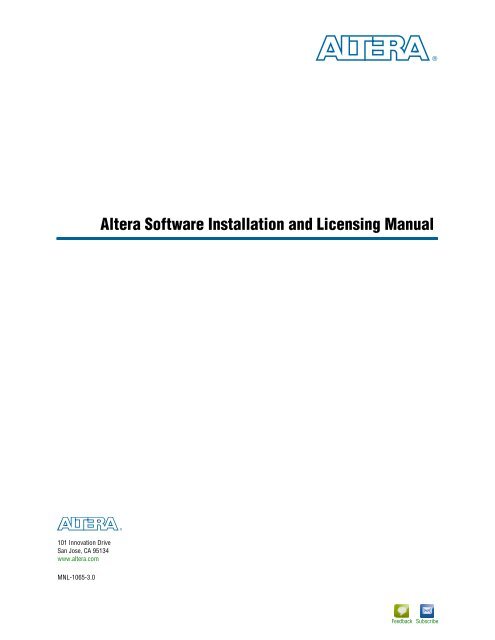 Altera Software Installation and Licensing Manual (PDF)