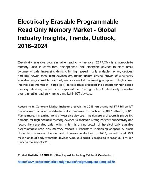Electrically Erasable Programmable Read Only Memory Market