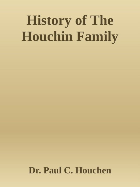 A History of the Houchin Family