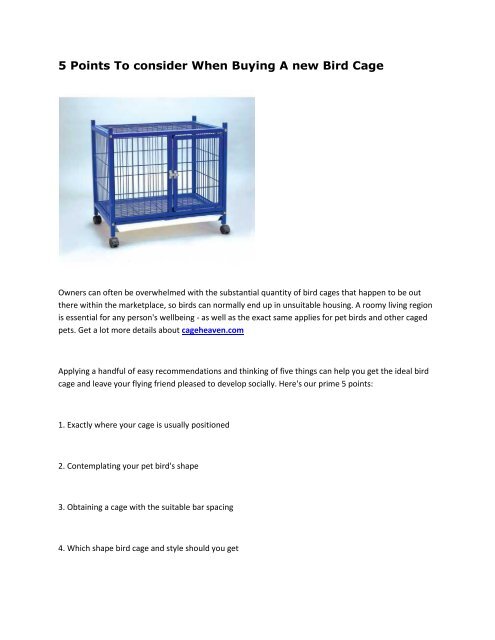 CageHeaven Best Cages for your petCage Heaven- Heavenly homes, heavenly ...