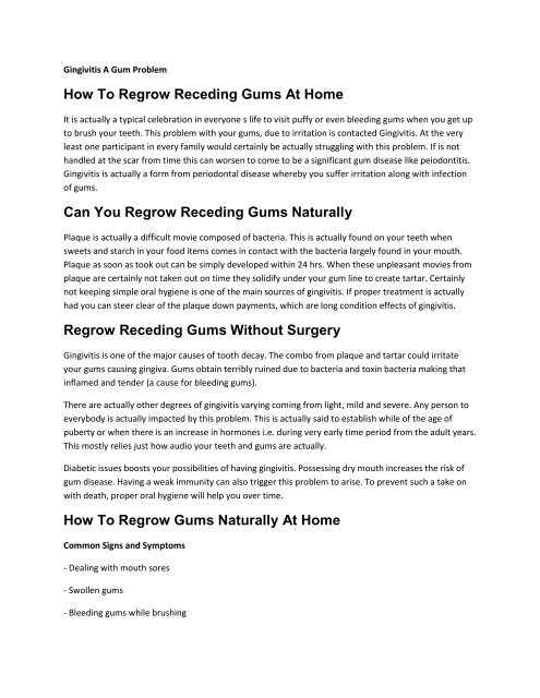 How To Regrow Receding Gums At Home