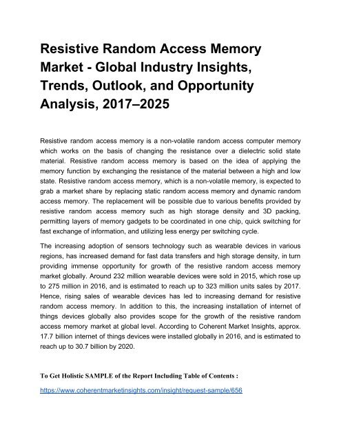 Resistive Random Access Memory Market