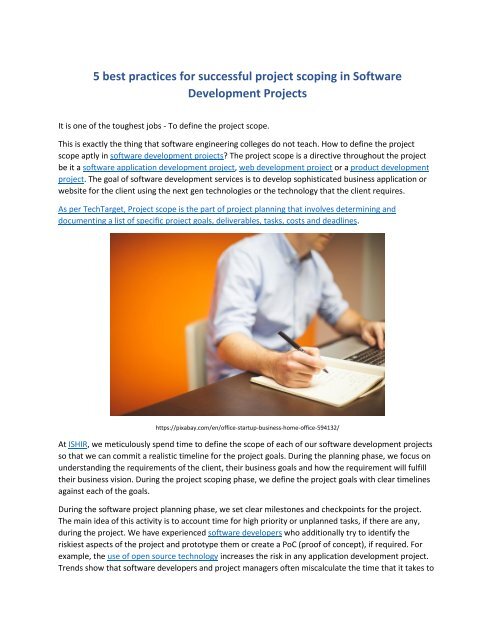 5 best practices for successful project scoping in Software Development ...