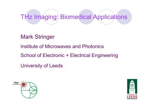 THz Imaging: Biomedical Applications - New Light Source Project
