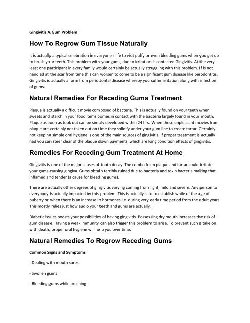 How To Regrow Gum Tissue Naturally