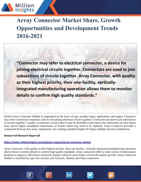 Array Connector Market Share, Growth Opportunities and Development ...