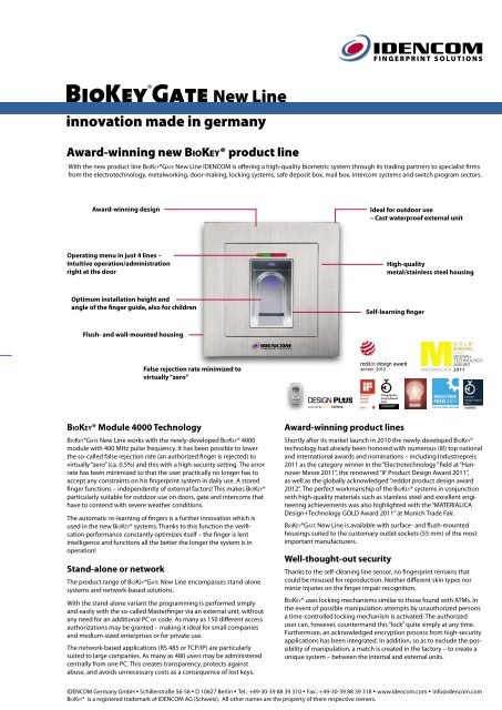 BioKey® Gate New Line - Idencom