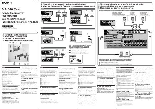 Sony STR-DH800 - STR-DH800 Mode d'emploi Danois