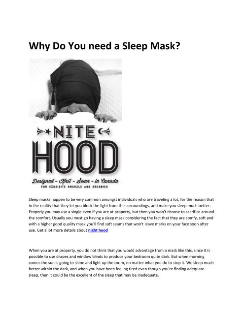 6 sleep hood