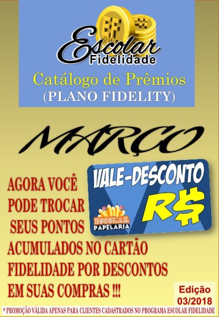 Catálogo Escolar Fidelidade (Plano Fidelity) - Março 2018