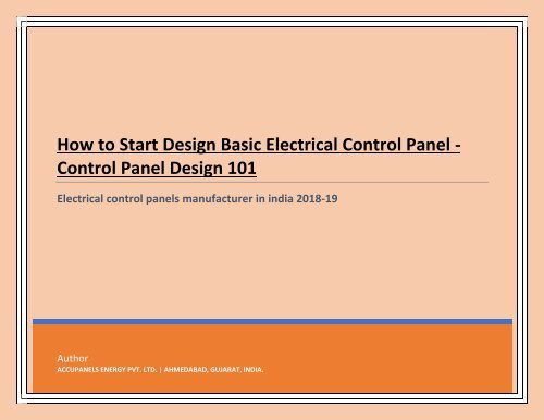 How to Start Design Basic Electrical Control Panel - Control Panel ...
