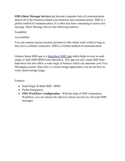 Salesforce Sms App Girikon Smart Sms App