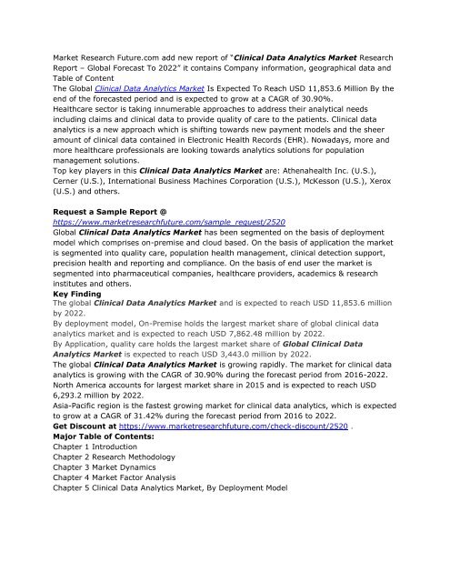 Clinical Data Analytics
