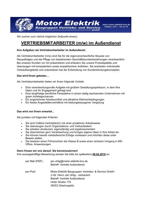 Vertriebsmitarbeiter im Außendienst