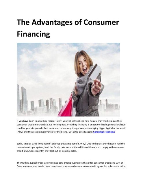 5 Consumer Financing