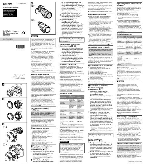 Sony SEL20TC - SEL20TC Mode d'emploi Italien