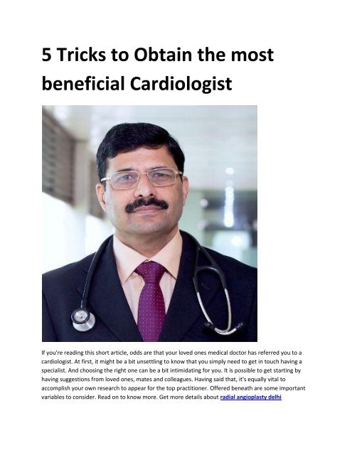 5 best cardiologist delhi