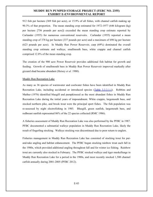 MUDDY RUN PUMPED STORAGE