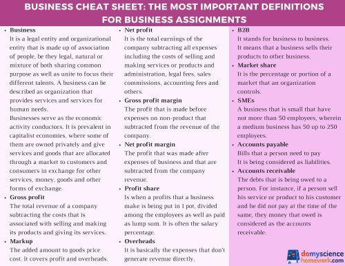 Business Cheat Sheet