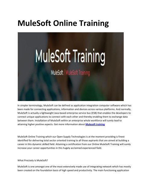 7 Mulesoft training