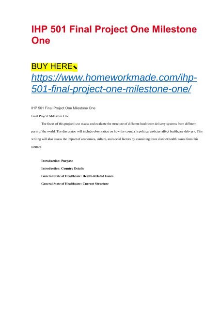 IHP 501 Final Project One Milestone One IHP 501 Final Project One Milestone One