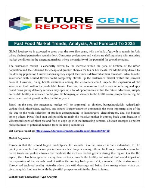 Corporate Strategies in Consumer Fast Food Market: Shifting Priorities ...