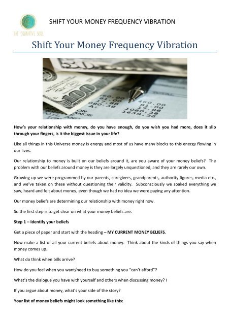 Shift Your Money Frequency Vibration