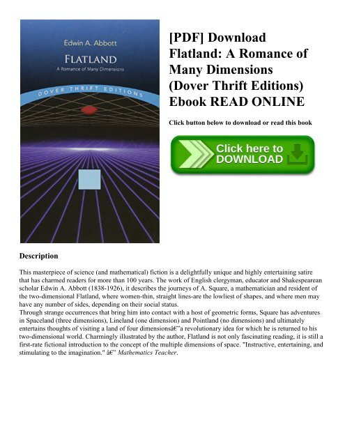 [PDF] Download Flatland: A Romance of Many Dimensions (Dover Thrift Editions) Ebook READ ONLINE